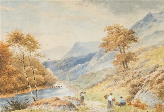 Julius Godet | Women in a mountainous landscape signed 'J Godet ...