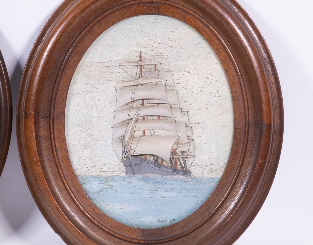 Lloyd H. Thomas | A Pair of Oval Clipper Ship Portraits (35) | MutualArt