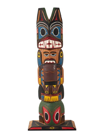 Tom Paul | Northwest Coast Carved and Painted Totem Pole (Early 21st ...