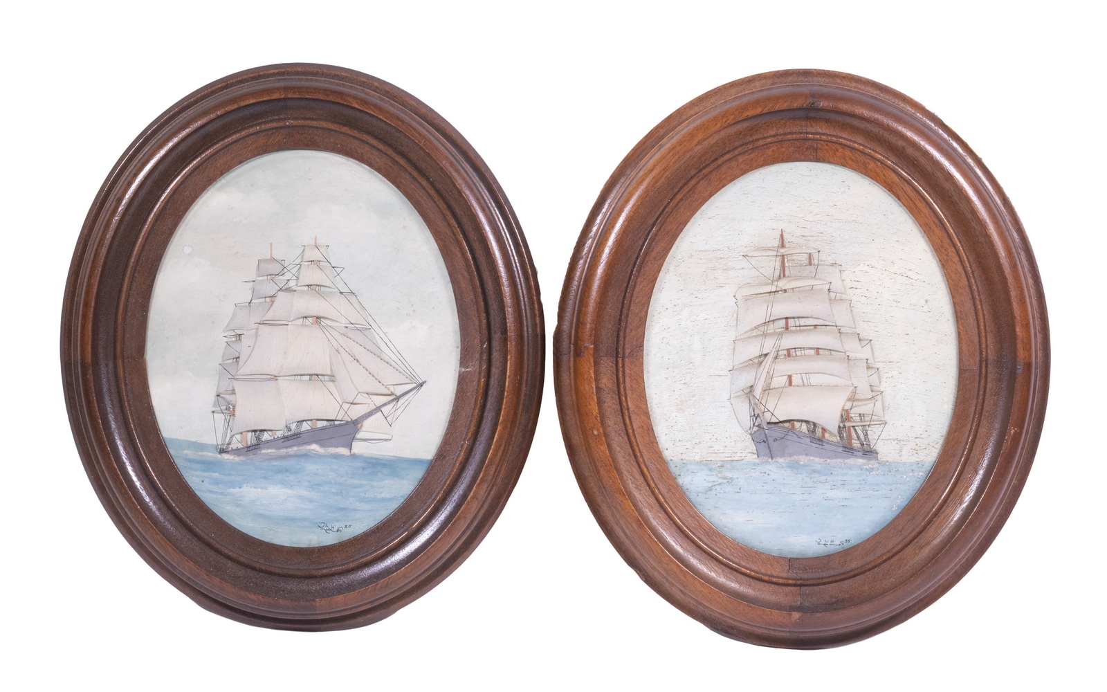 Lloyd H. Thomas | A Pair of Oval Clipper Ship Portraits (35) | MutualArt