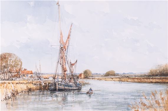 John Sutton | Thames Barge, Snape Maltings, Suffolk signed 'John Sutton ...