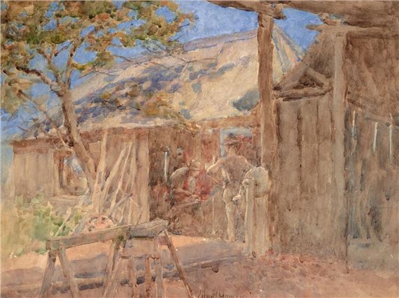 Albert Hanson | Rural scene - Men Working | MutualArt