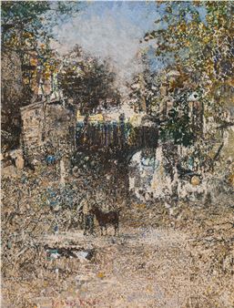 Robert Russ | Courtyard with flowers | MutualArt