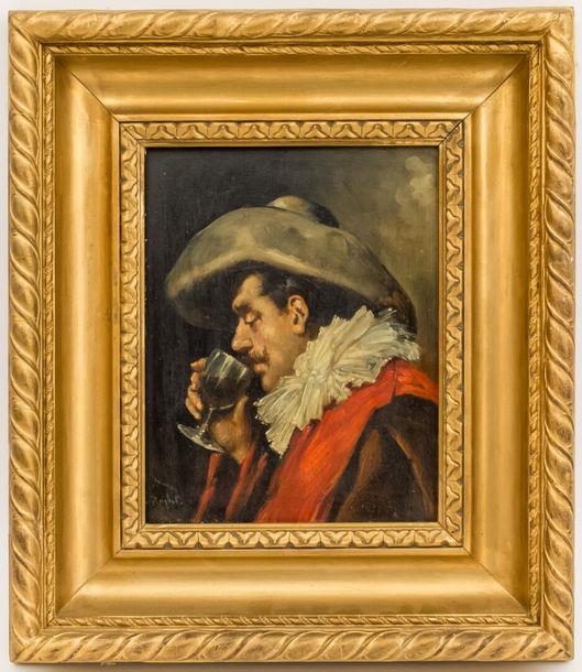 Ferdinand Roybet | Musketeer drinking | MutualArt