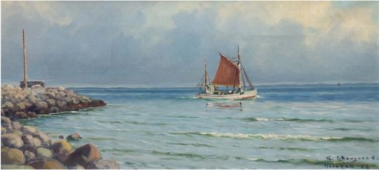 Wilhelm Theodor Skovgaard | Segelboot vor Küste (62) | MutualArt