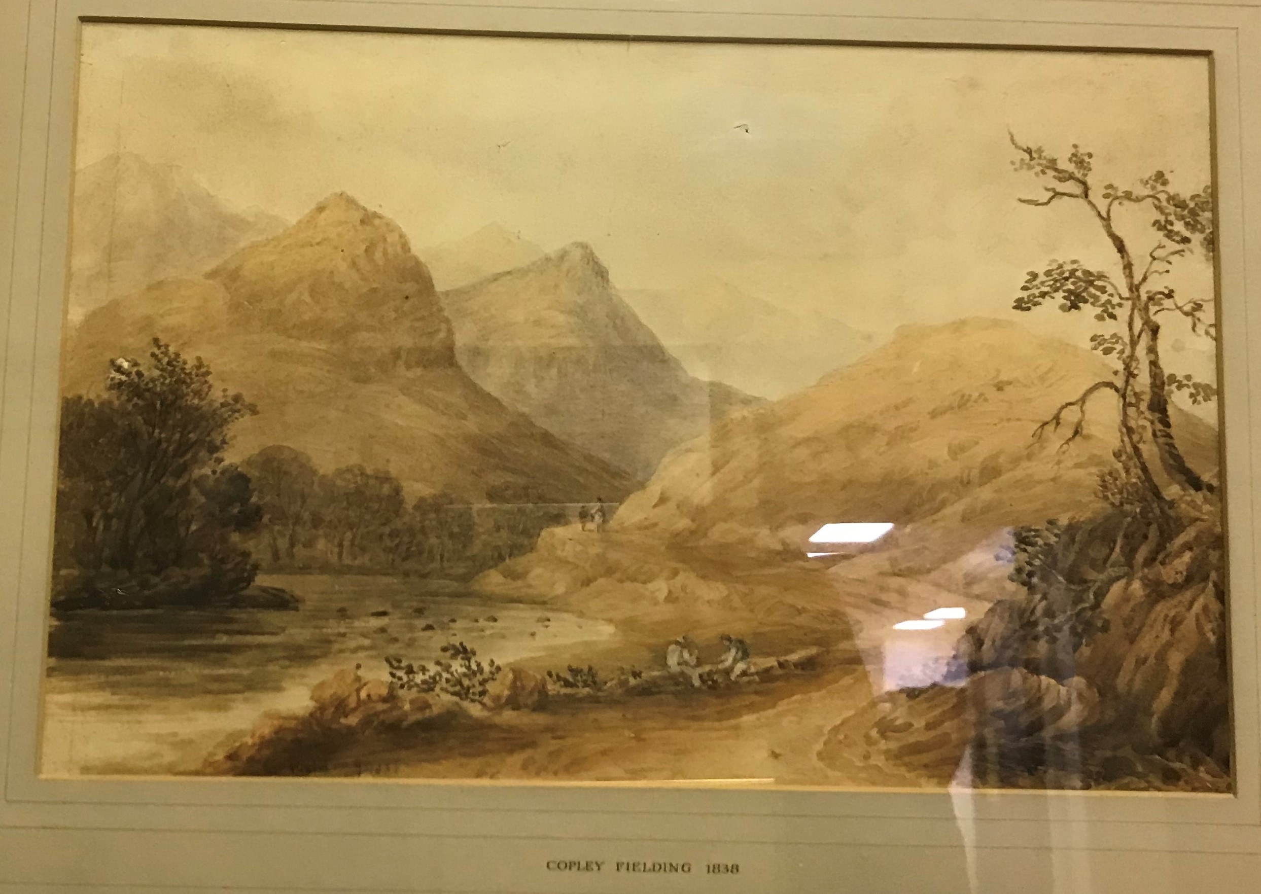 Anthony Vandyke Copley Fielding | River landscape with figures in ...