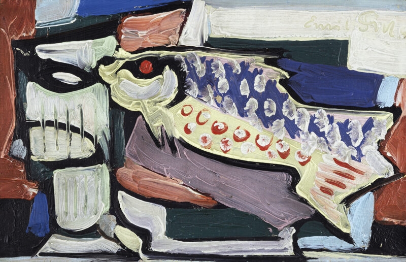 Emil Filla | Still life with fish and glass | MutualArt