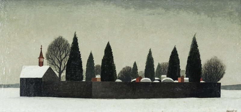 Vlastimil Benes | Cemetery in winter (1975) | MutualArt