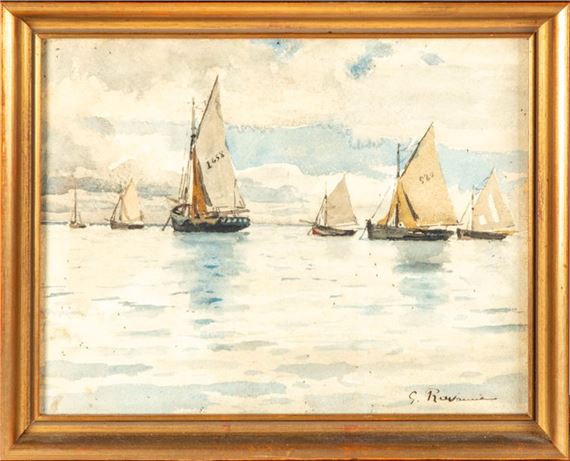 Léon Gustave Ravanne | Boats at sea | MutualArt