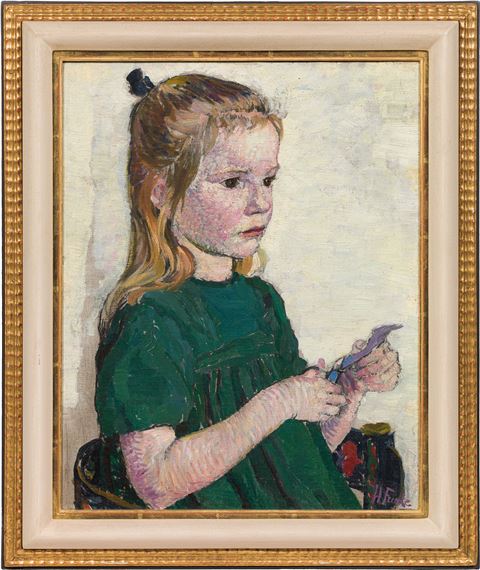 Hélène Funke | Girl with scissors (1920s) | MutualArt
