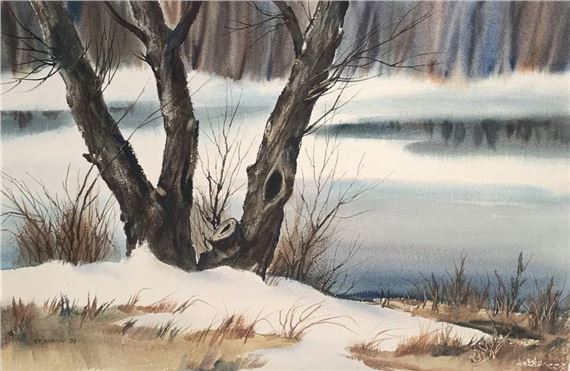 Kenneth F. Martin | Tree by the River (1983) | MutualArt