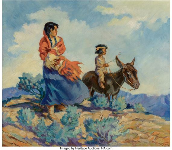 Fred Harman | Navajo Woman and Child (1938) | MutualArt