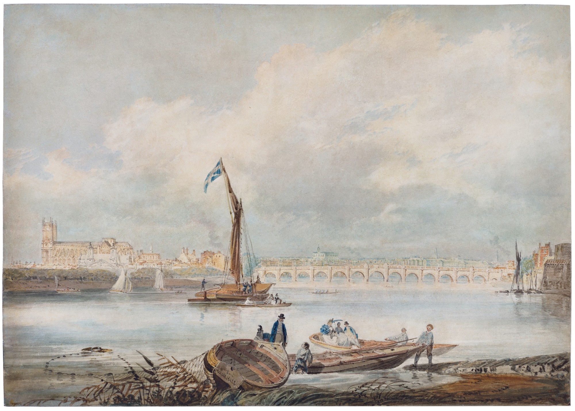 Joseph Mallord William Turner | A view of London and the river Thames ...