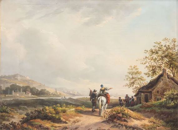 Constantinus Cornelis Huysmans | Reizigers in landschap | MutualArt