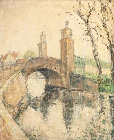 Jan Wingen | Het Rustenburg bruggetje aan de Loosduinse weg | MutualArt