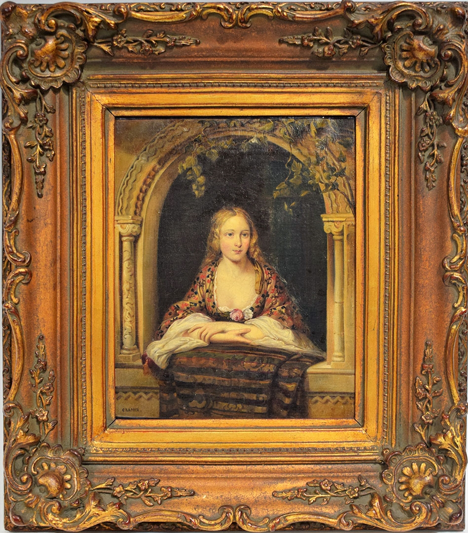 Hendrik Willem Cramer | Portrait of a young woman at the window | MutualArt