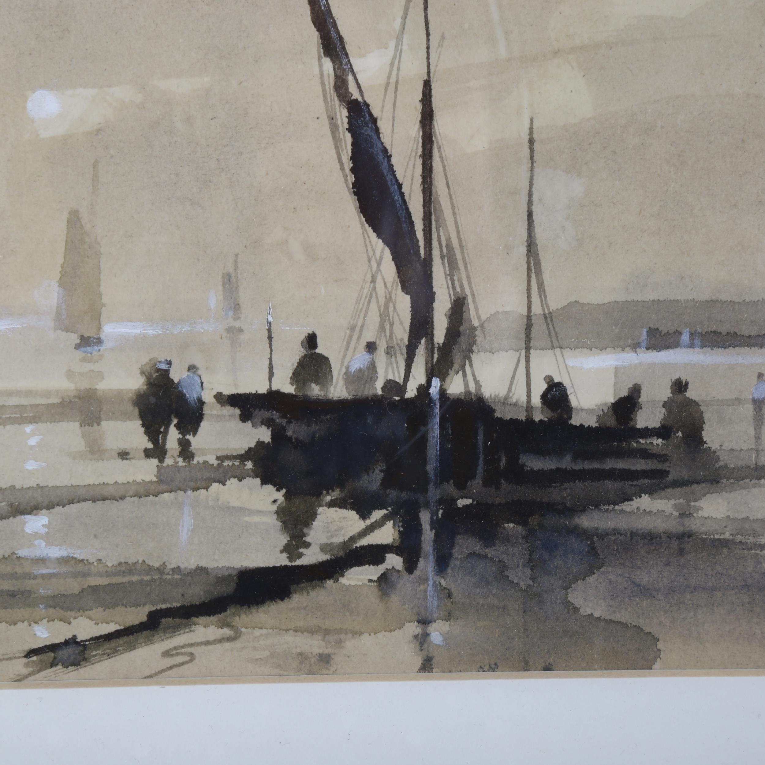 Alan Wickham | Newhaven beach scene | MutualArt