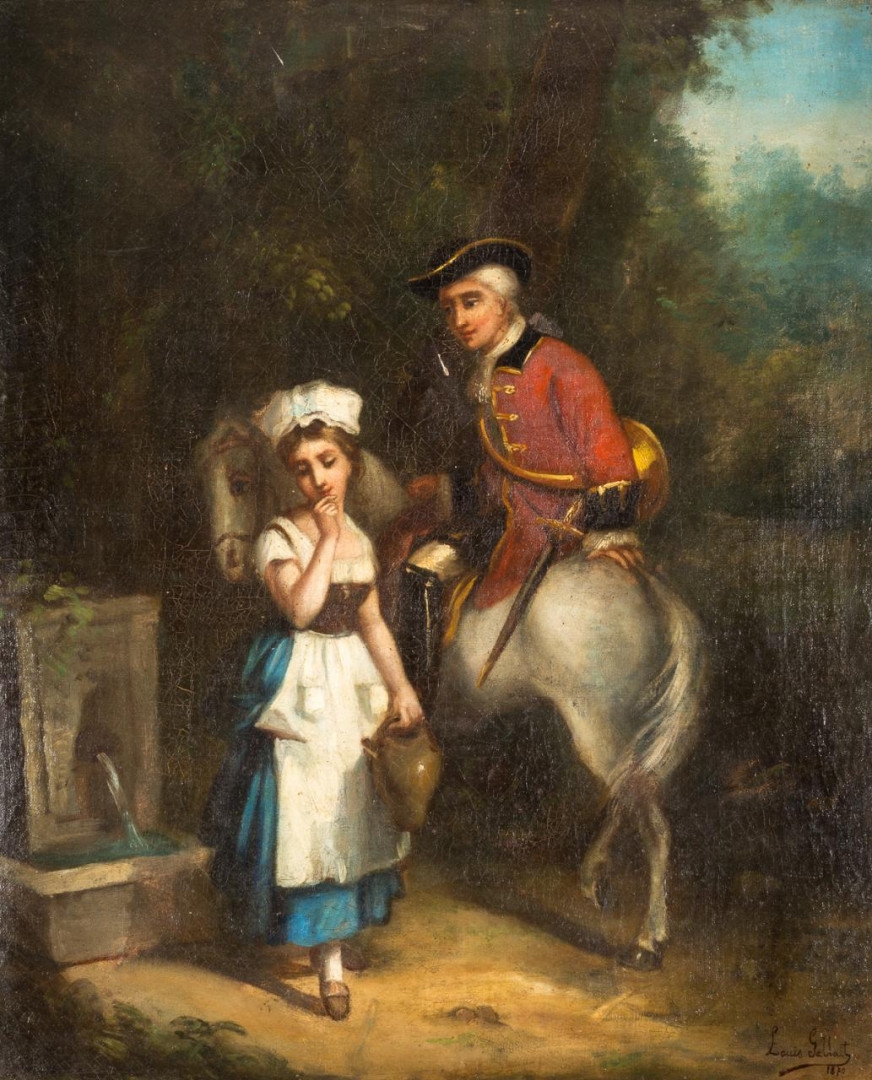 Louis Gallait | Pareja de escenas románticas (1870) | MutualArt