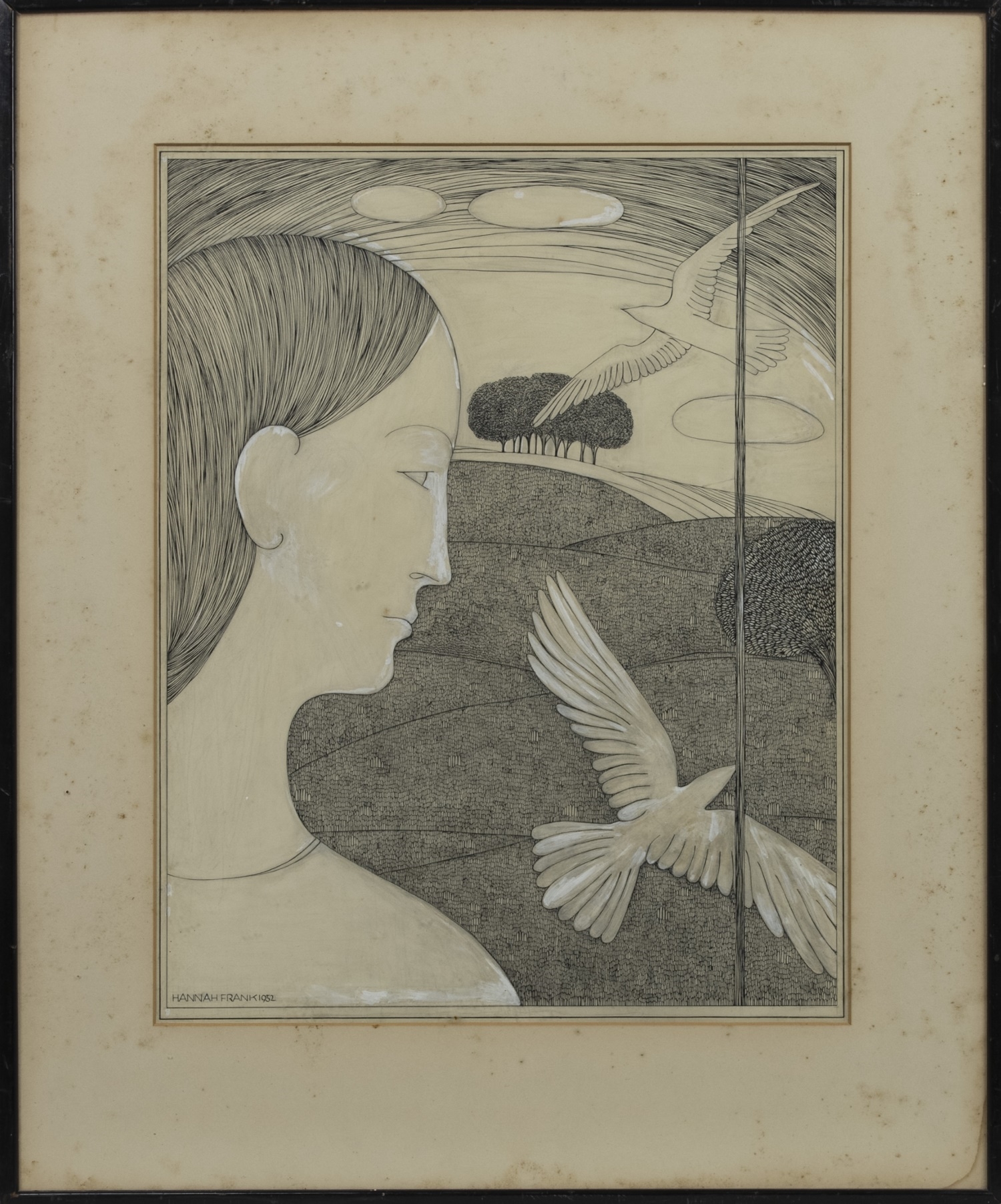 Hannah Frank | THE ORIGINAL PEN & INK DRAWING - HANNAH FRANK (1952 ...