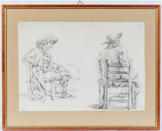 Abraham Van Strij | Twee schetsen van een zittende man | MutualArt