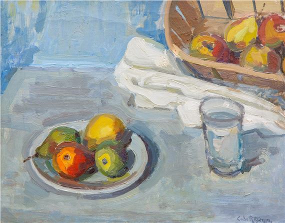 Coba Ritsema | a flower still life with roses in a glass vase | MutualArt