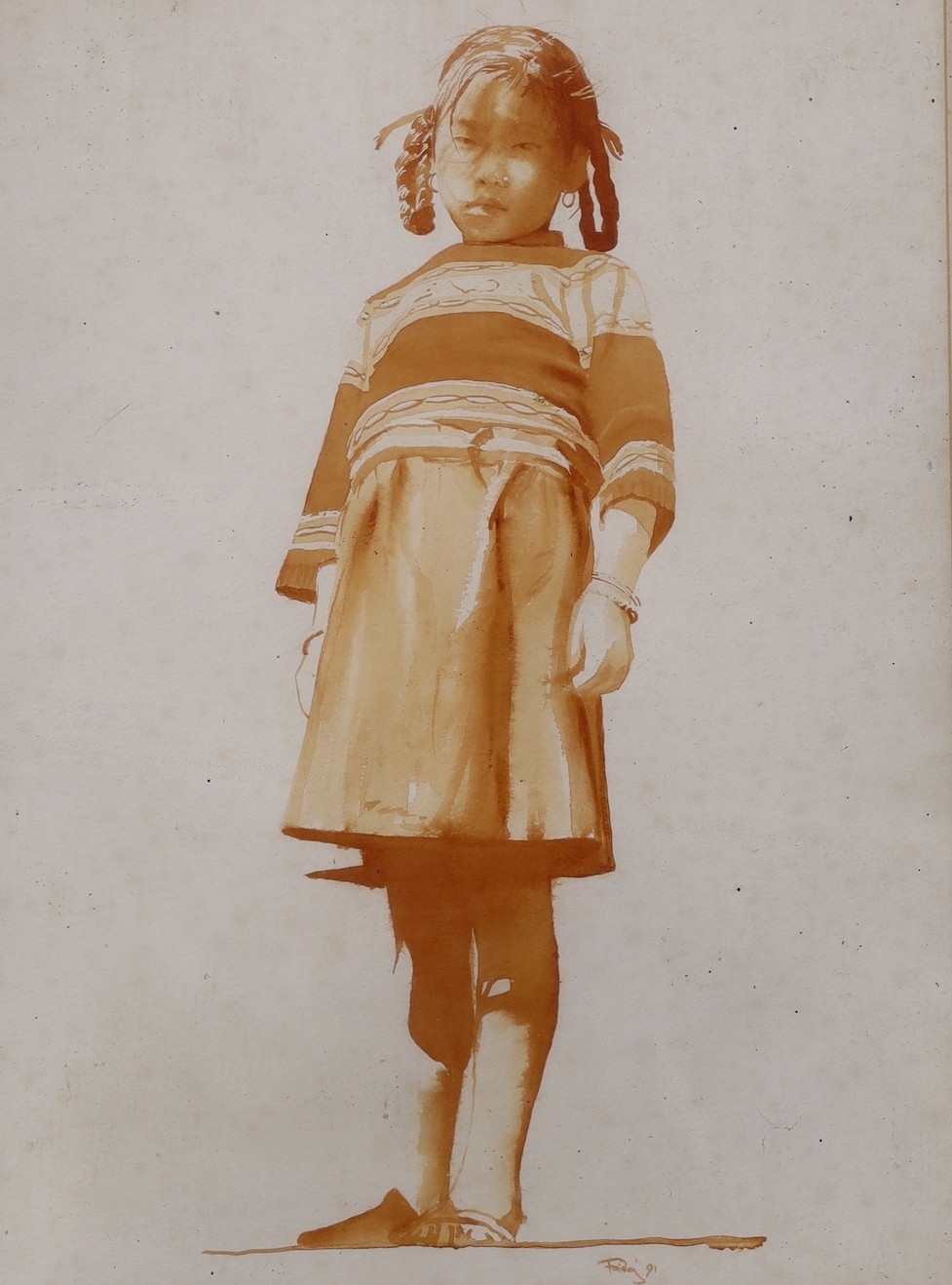 Rob Fairley | Girl standing on a wall, Kuldi Ghor | MutualArt