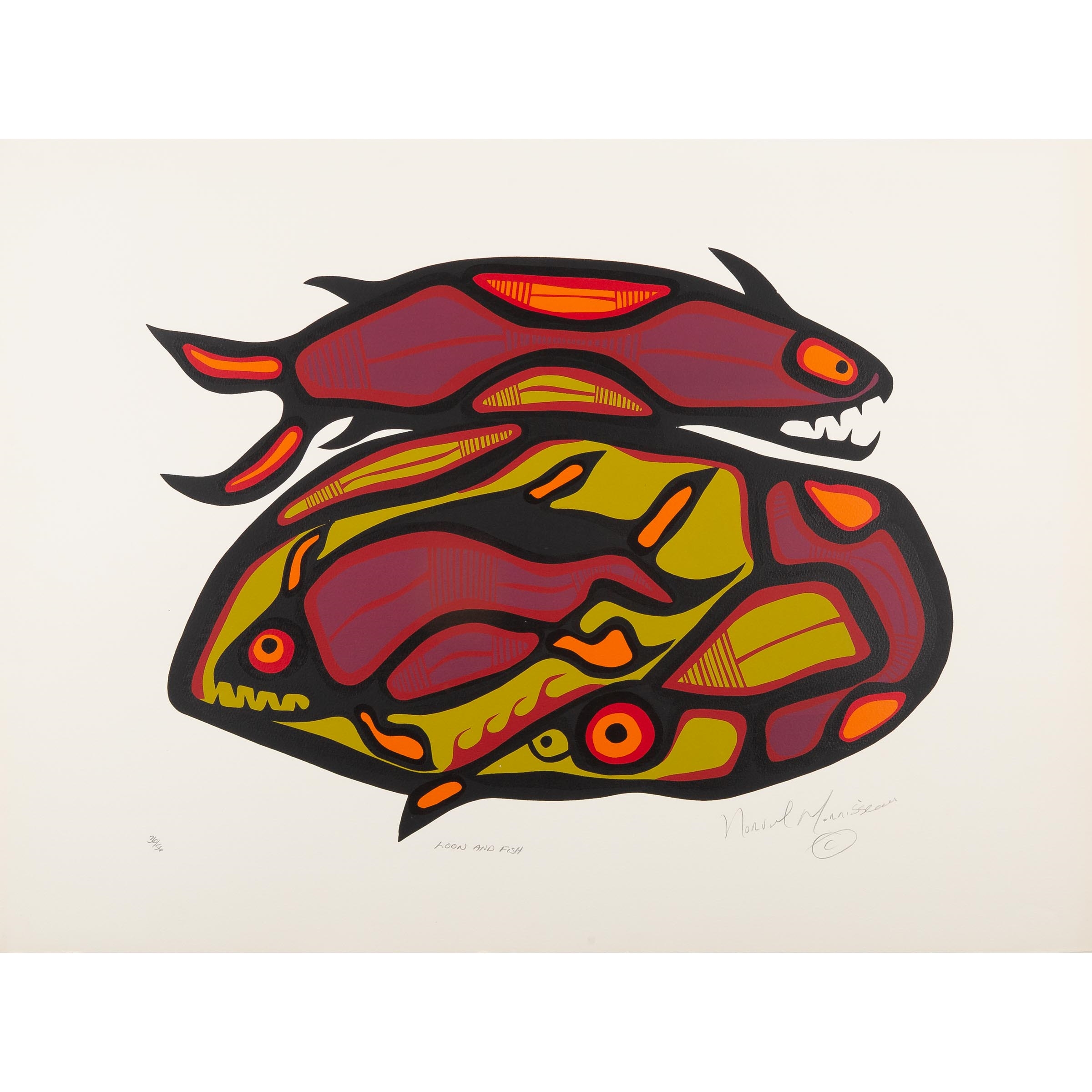 Norval Morrisseau | LOON AND FISH | MutualArt