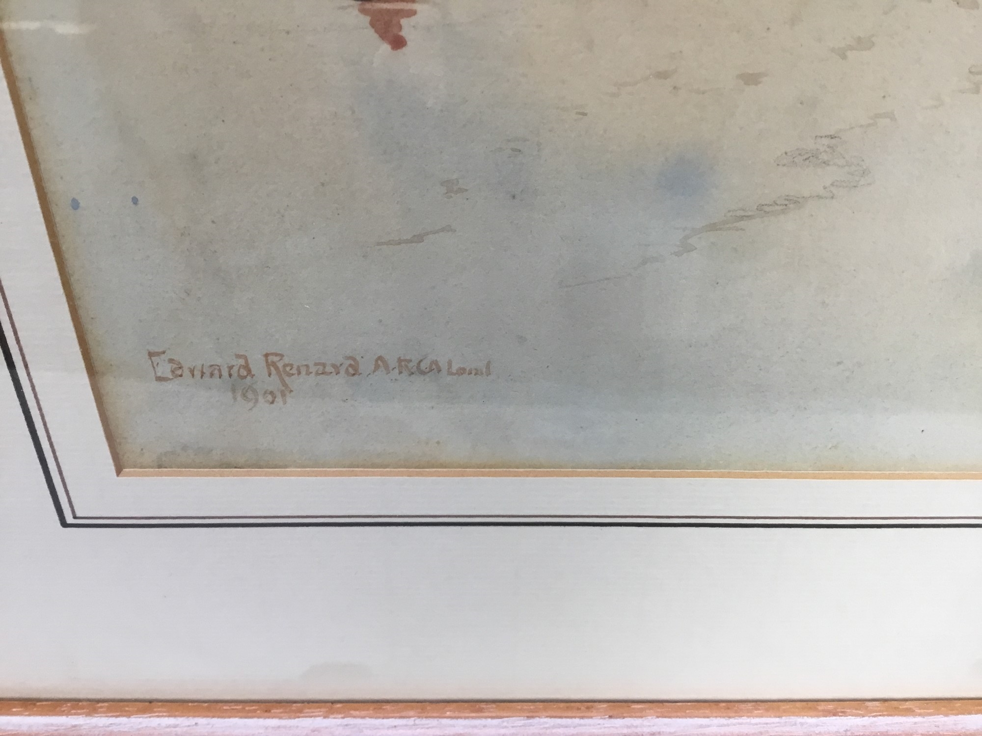 Edward Renard | watercolour landscape with bridge (1901) | MutualArt