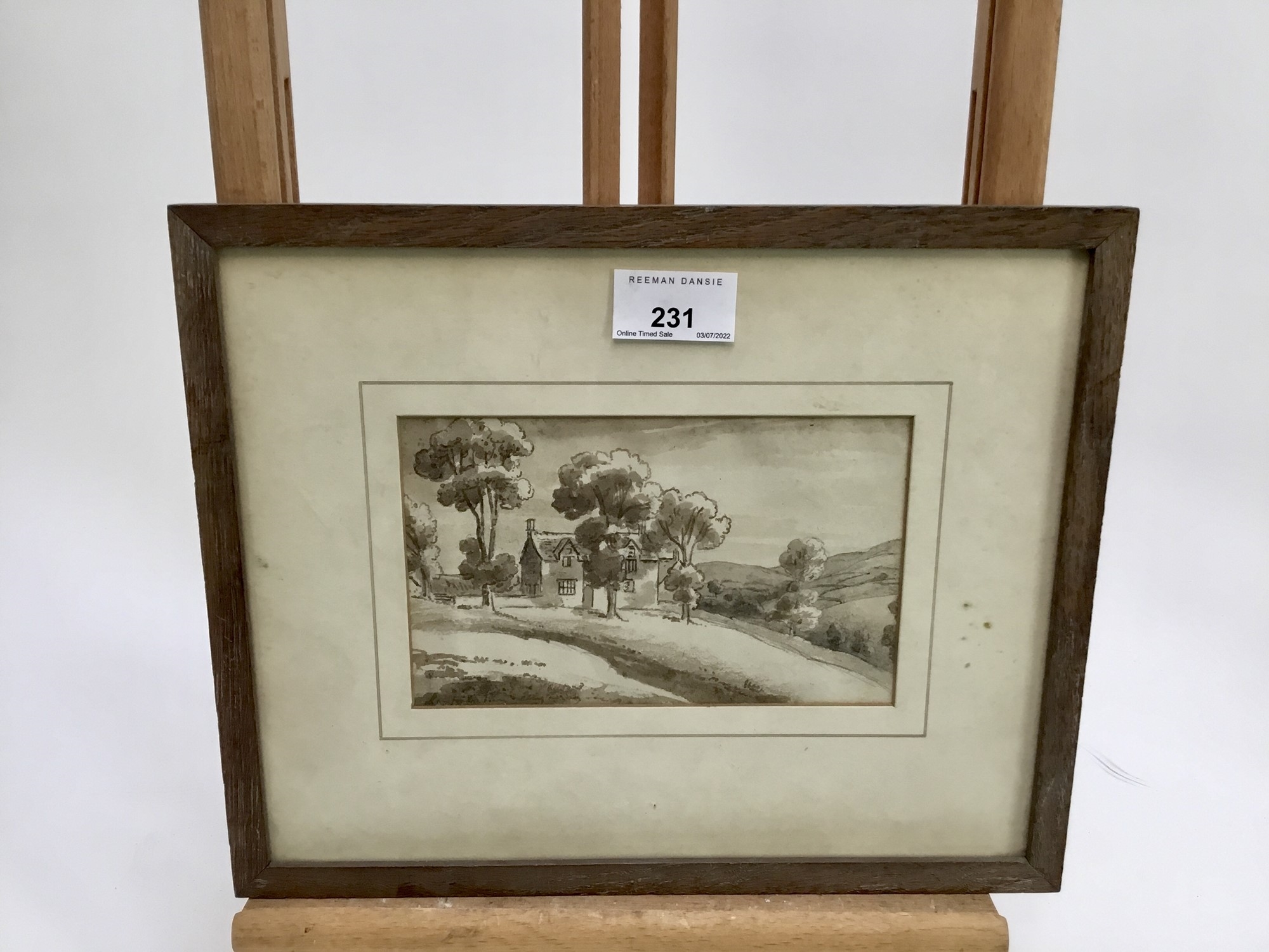 Thomas Barker of Bath | monochrome wash study of a cottage | MutualArt