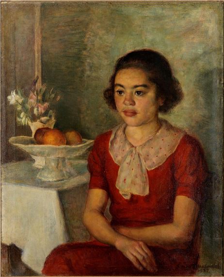 Simka Simkhovitch | Girl in red (1937) | MutualArt