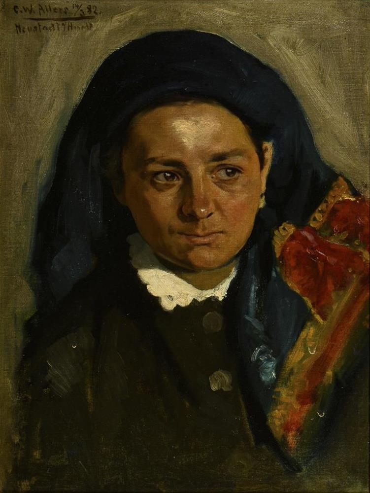 Christian Wilhelm Allers | Woman in traditional costume (1882) | MutualArt