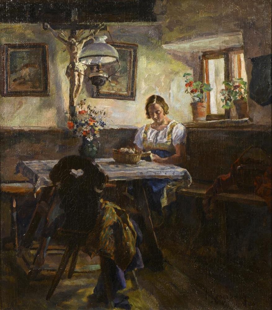 Max Krombach | In the parlor (1936) | MutualArt