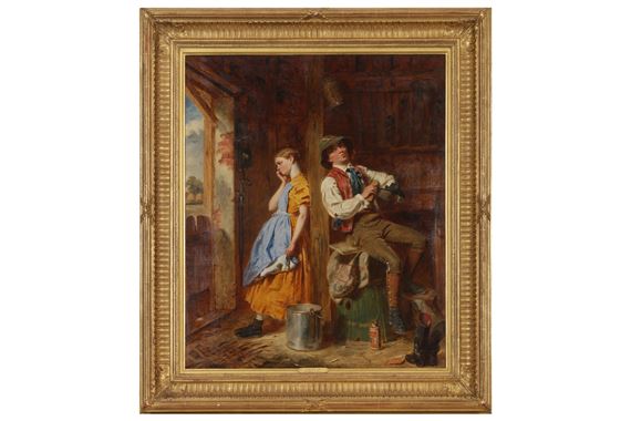 Thomas P. Hall | Young Love (Circa 1860) | MutualArt