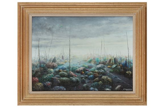 Jerzy T. Mroz | Surrealist landscape (1988) | MutualArt