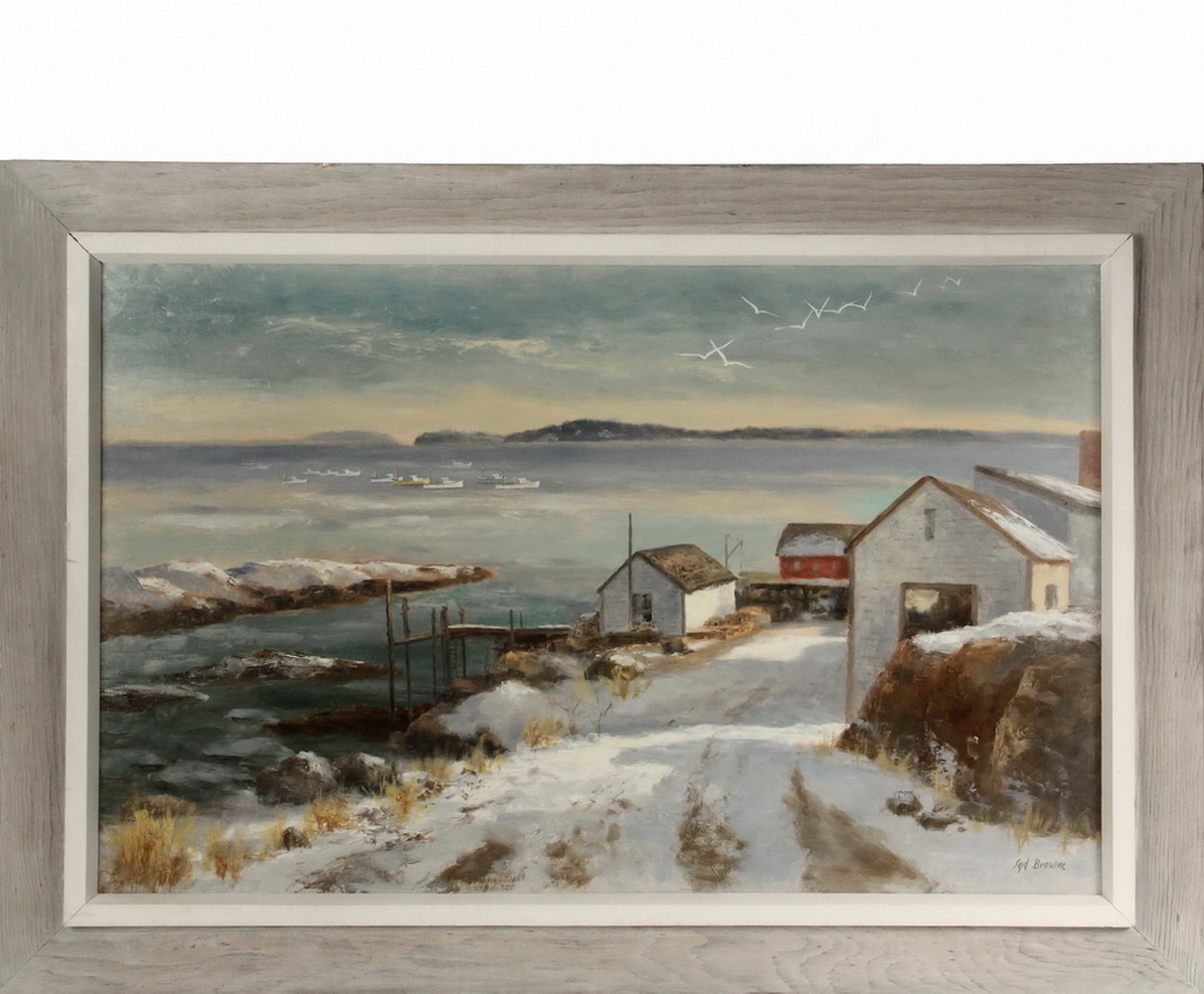 Syd Browne | Winter Harbor Maine in Winter | MutualArt