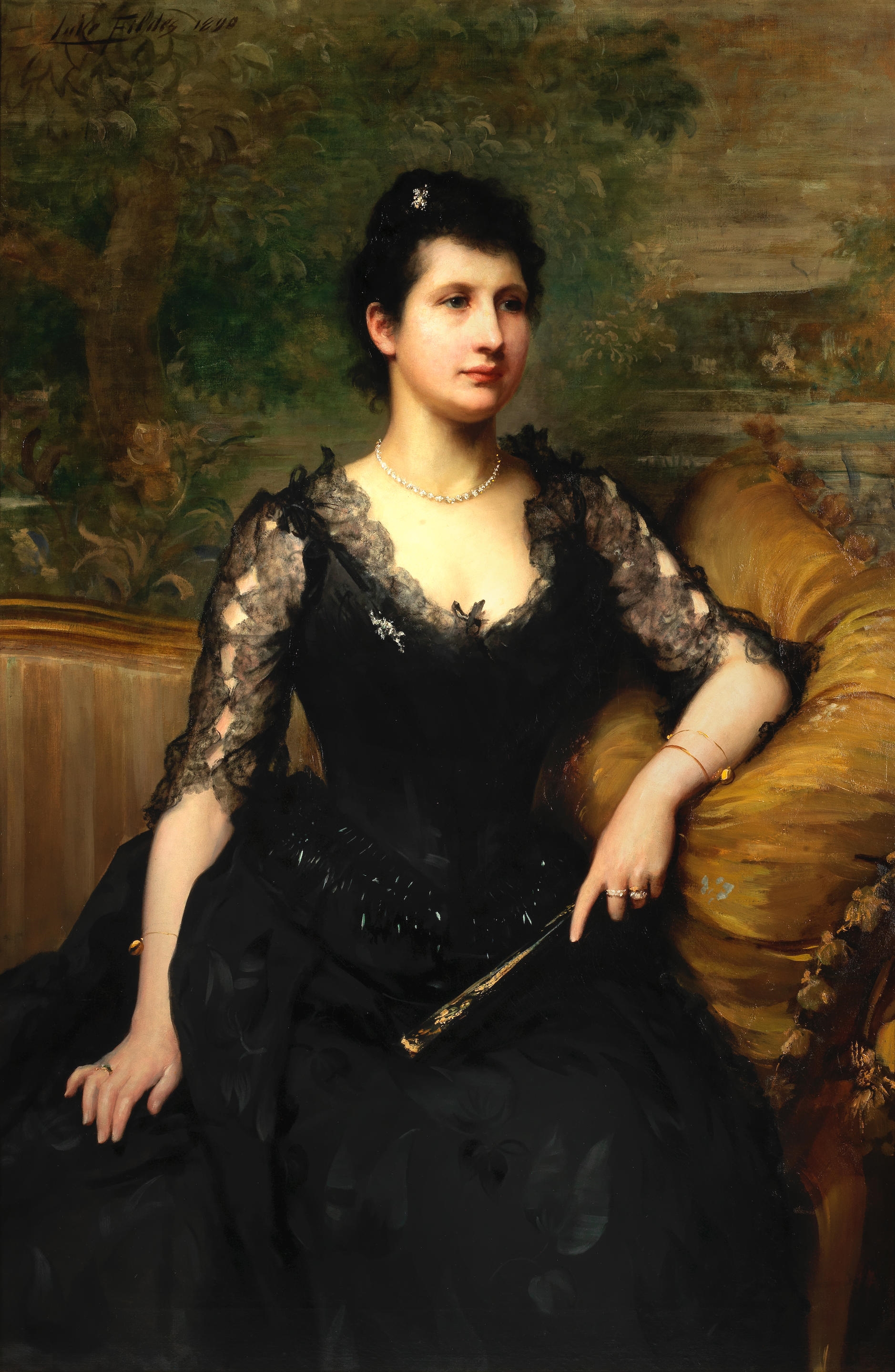 Samuel Luke Fildes | Portrait of Mrs Arthur James (1895) | MutualArt