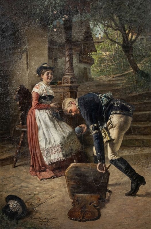 Ludwig Beckmann | Magd und Soldat (1893) | MutualArt