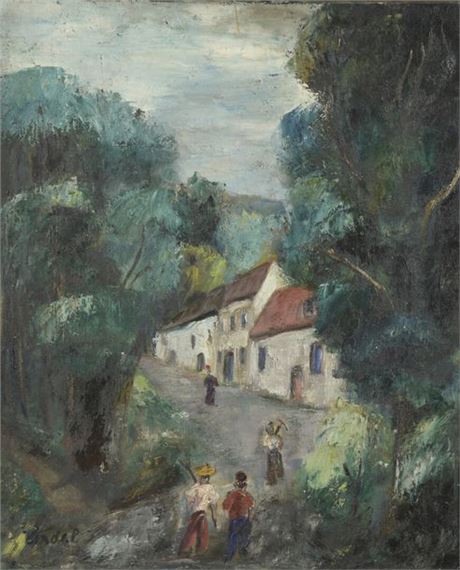 Gabriel Zendel | Characters on a village street | MutualArt