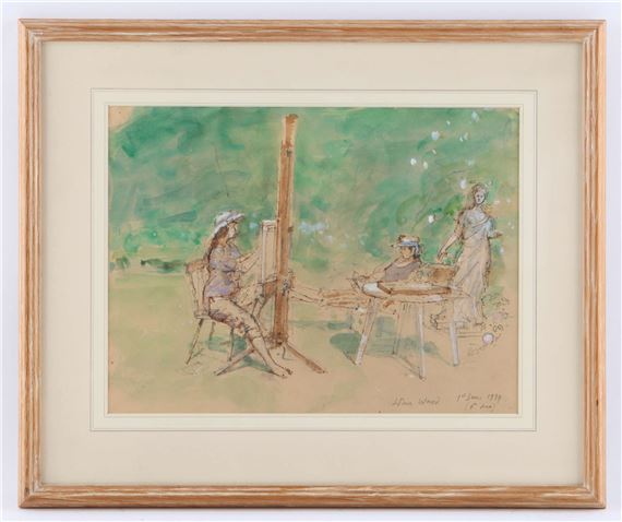 John Stanton Ward | Artist and Models in a Garden (1994) | MutualArt