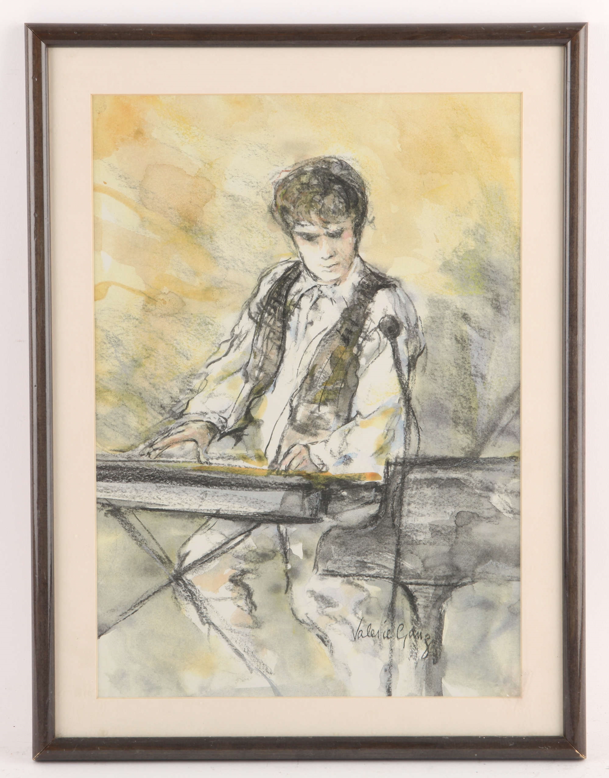 Valerie Ganz | Portrait of a Man Playing a Keyboard | MutualArt
