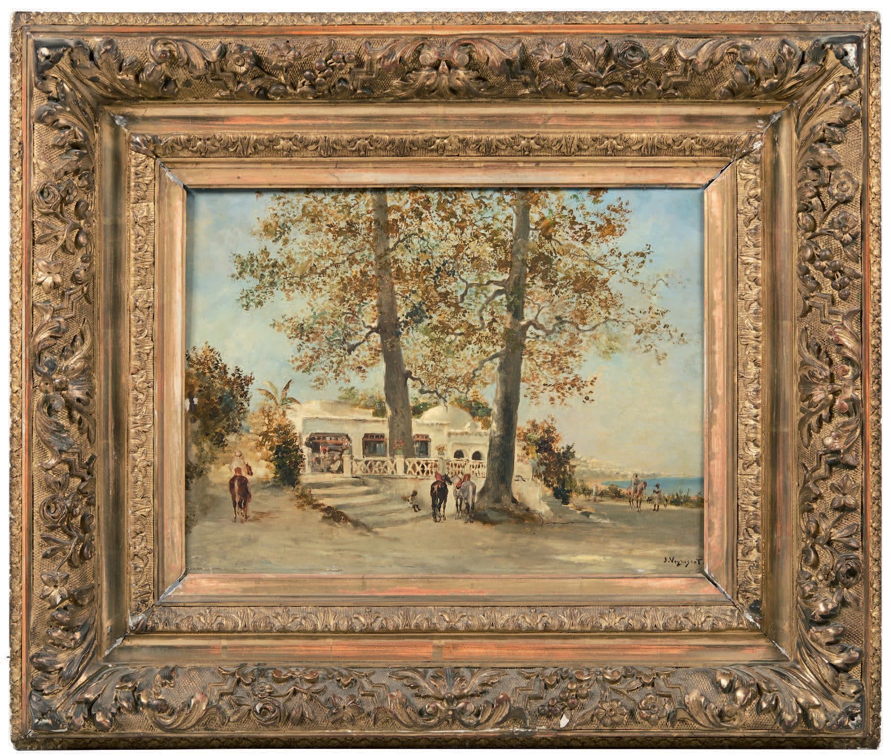 Jules Jacques Veyrassat | LES GRANDS PLATANES AU HAMMA, PRÈS D'ALGER ...