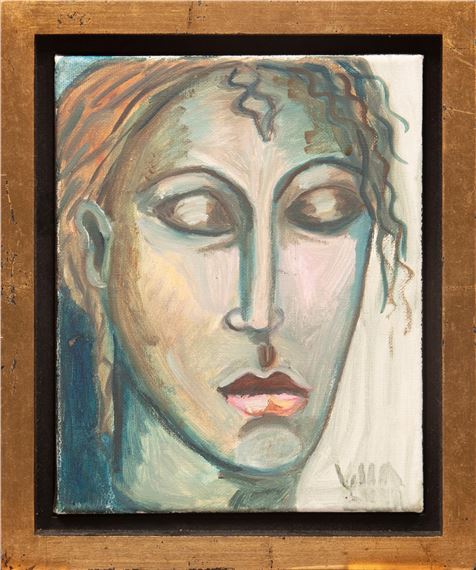 Mario Villa | Head on White and Blue | MutualArt