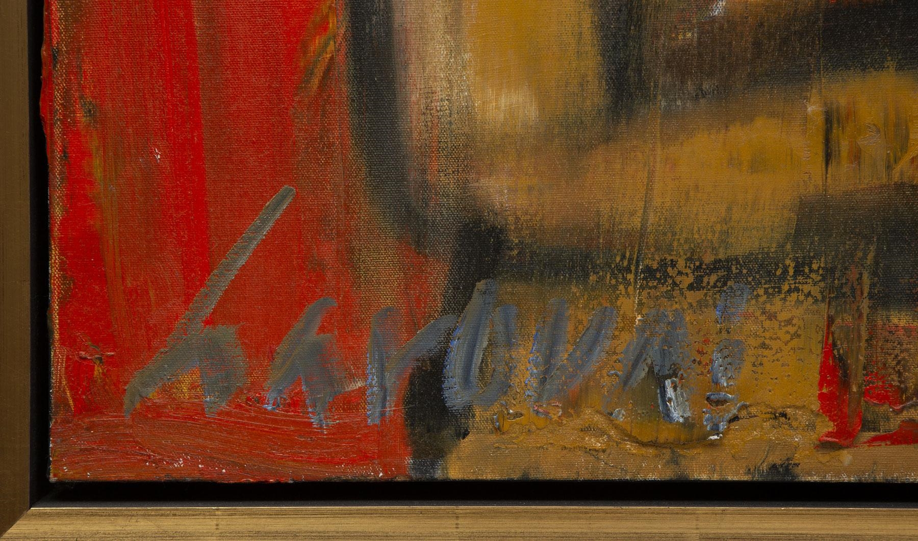 David Harouni | Untitled: Female Figure on Red | MutualArt