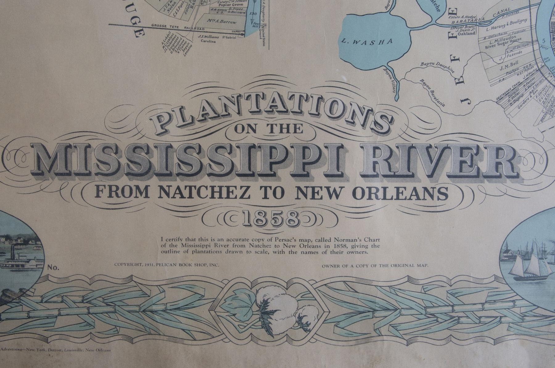 Marie Adrien Persac | Plantations on the Mississippi River from Natchez ...