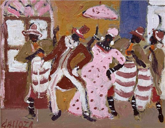 Ruben Galloza | Candombe y vestido rosa | MutualArt