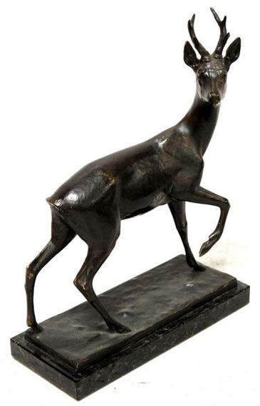 Fritz Diller | Surprised deer. (1920) | MutualArt