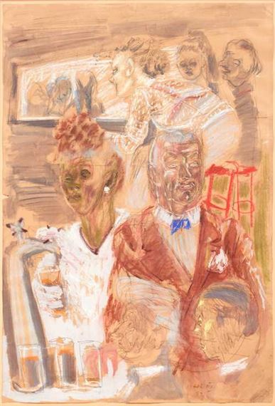 Hanny Fries | Bar scene (1952) | MutualArt