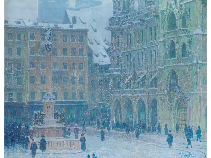 Charles Johann Palmié | MARIENPLATZ WITH TOWN HALL IN MUNICH (7 ...