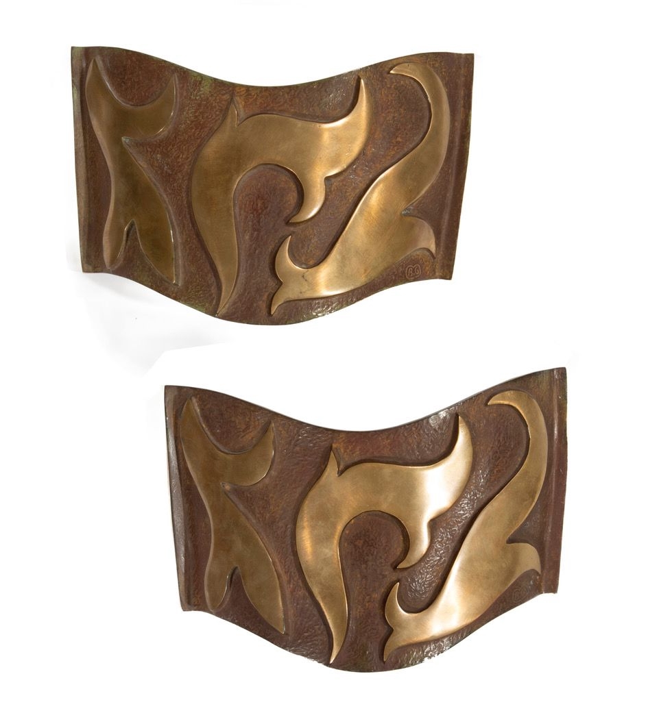 Elizabeth Garouste | Paire d’appliques Bronze patine de deux teintes ...