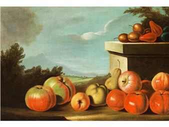 Jacob Samuel Beck | Landschaft mit Kaninchenfamilie um einen Kohlkopf ...